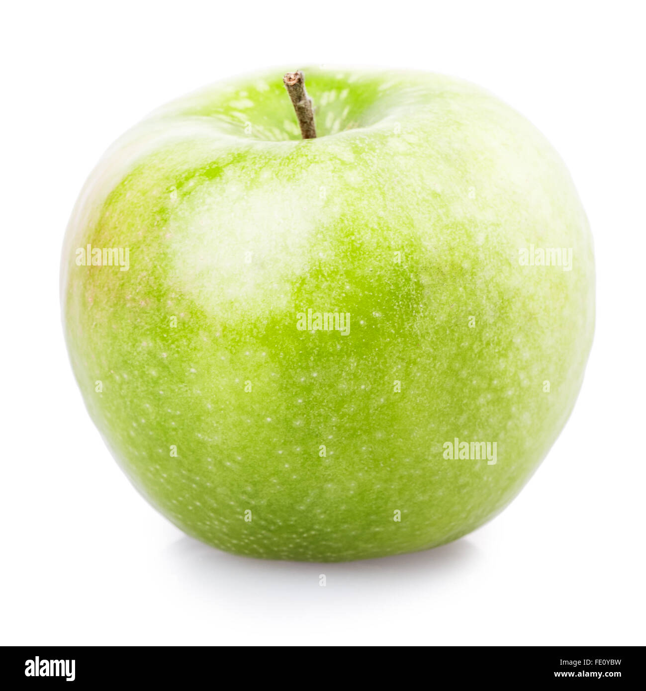 One green apple Isolated on white background Stock Photo - Alamy