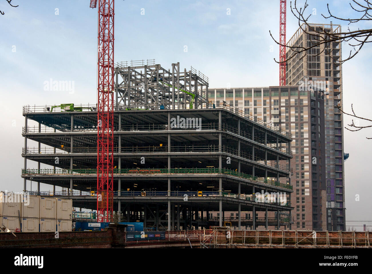 Construction Work Green Quarter Manchester Stock Photo - Alamy