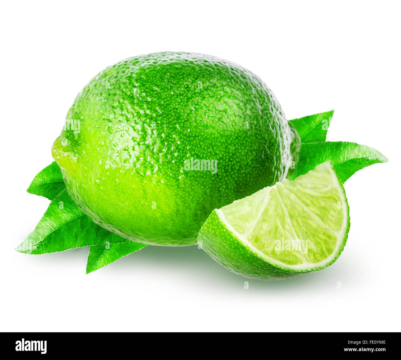 lime Isolated on white background Clipping Path Stock Photo - Alamy