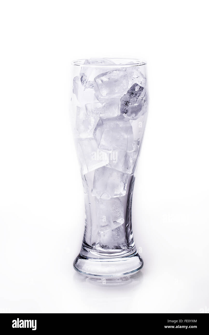 ice in a glass isolated on white background Stock Photo - Alamy