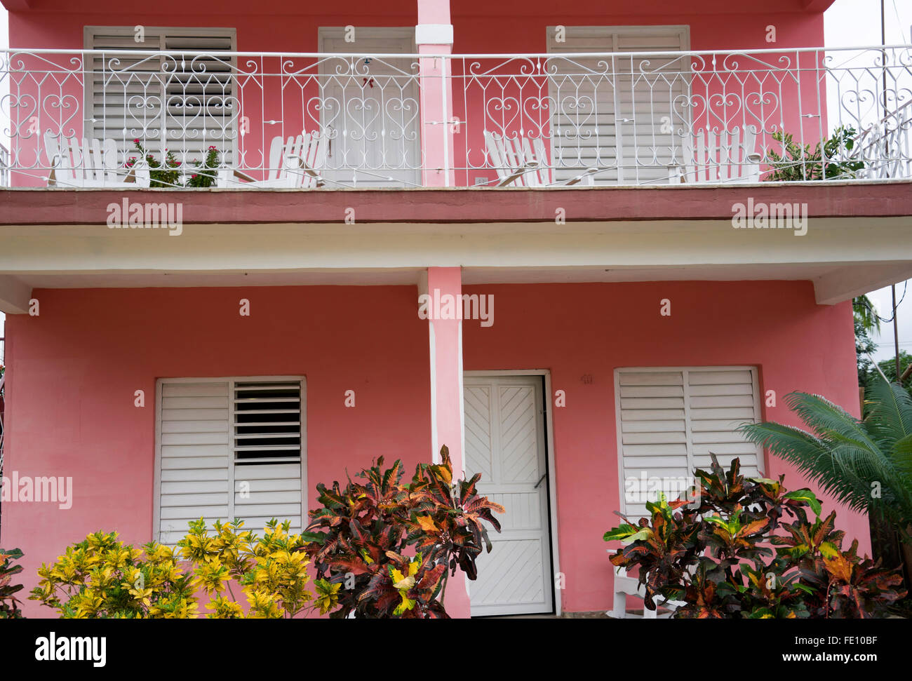 pink house in small town of vinales,cuba Stock Photo - Alamy
