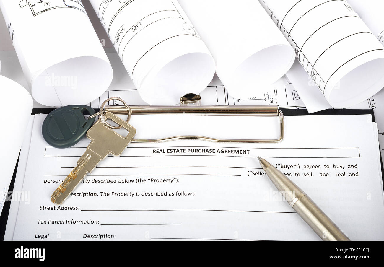 Folder on blueprint Stock Photo - Alamy