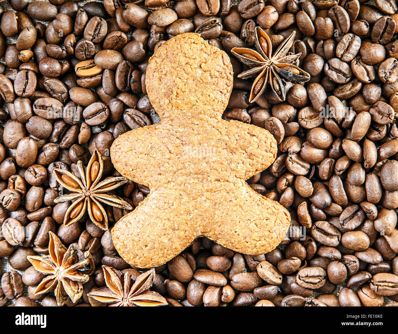 biscuit man on roasted coffee beans Stock Photo - Alamy