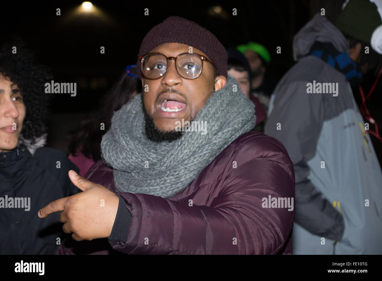 New York, USA. 02nd Feb, 2016. A member of the Legendary Cyphers rap ...