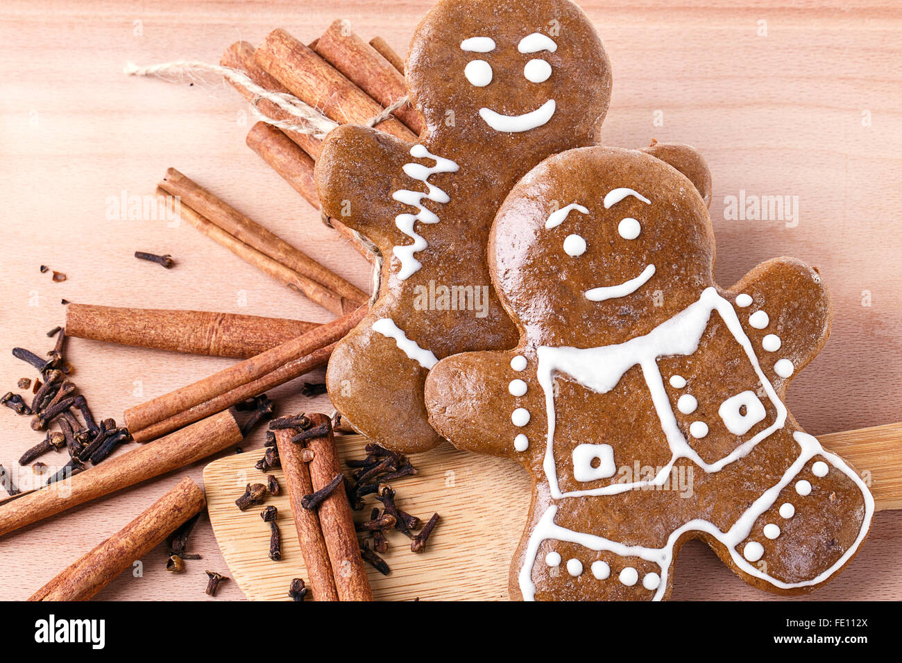 cinnamon cookie man Isolated on white background Stock Photo - Alamy