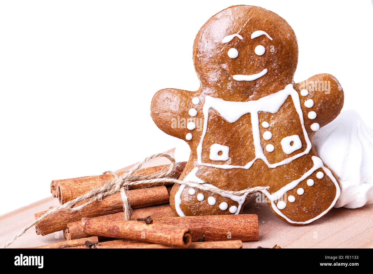 cookies man cinnamon Isolated on white background Stock Photo - Alamy