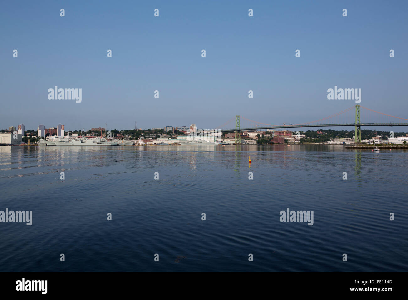 Ships of the Royal Canadian Navy under the Angus L Macdonald Bridge in ...