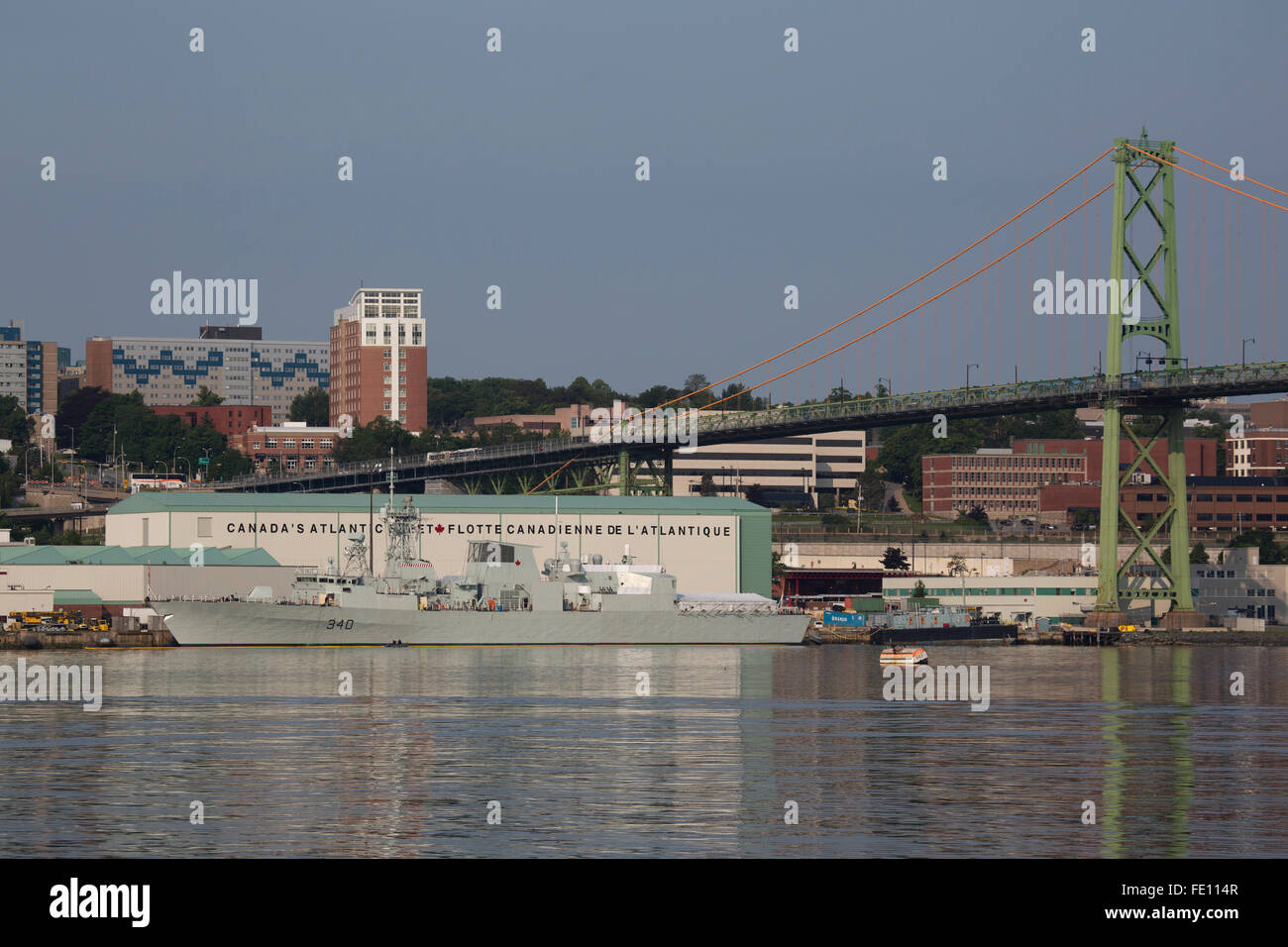 Ships of the Royal Canadian Navy under the Angus L Macdonald Bridge in ...
