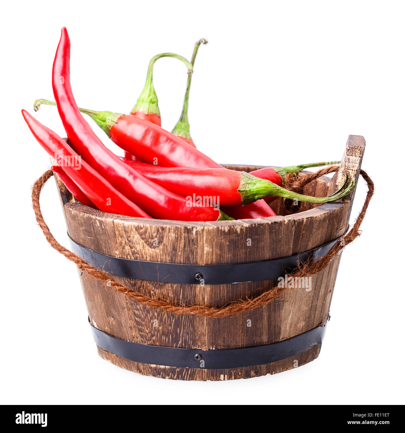 chili pepper bucket Isolated on white background Stock Photo - Alamy