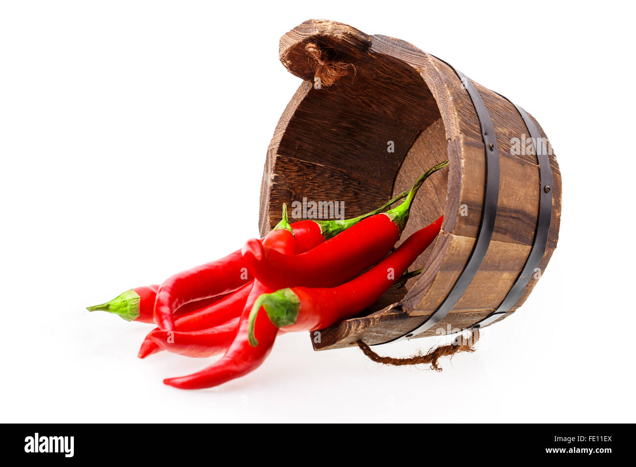 chili pepper bucket Isolated on white background Stock Photo - Alamy