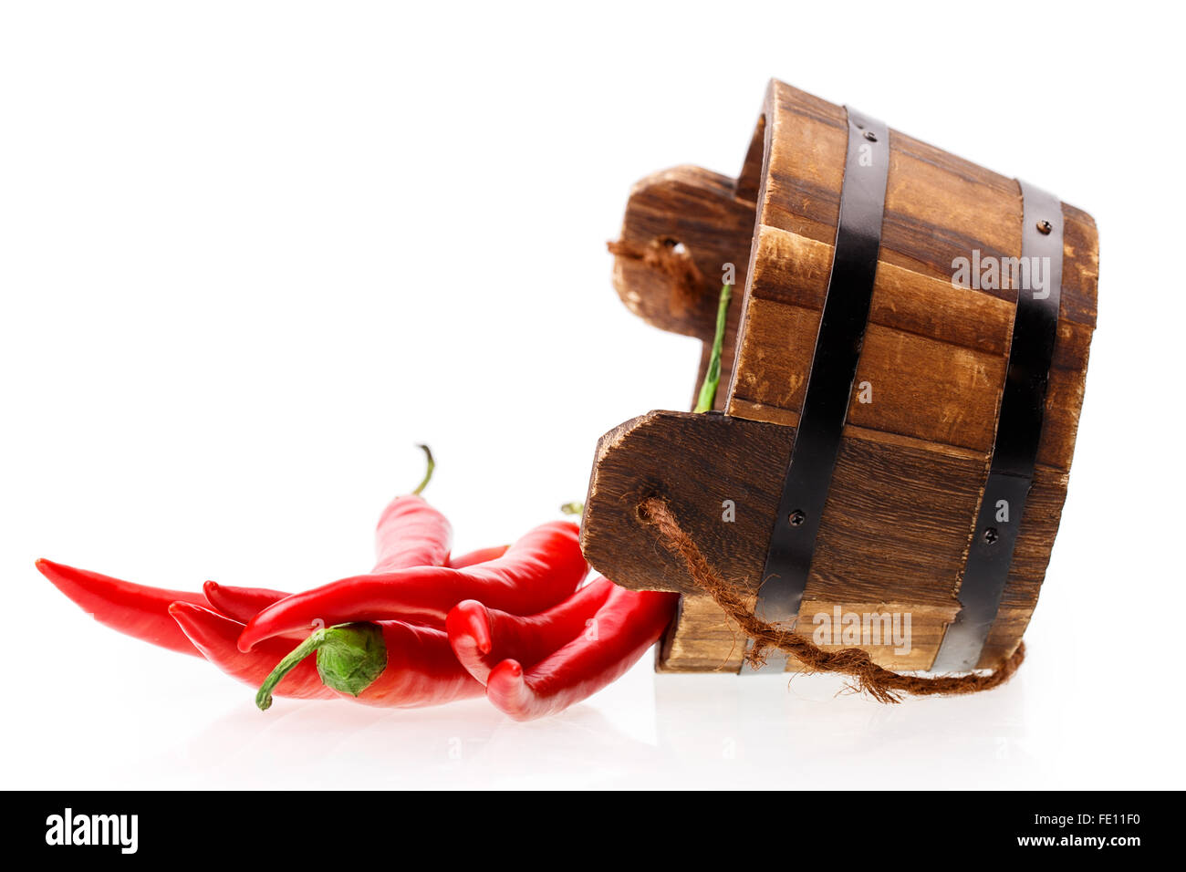 chili pepper bucket Isolated on white background Stock Photo - Alamy