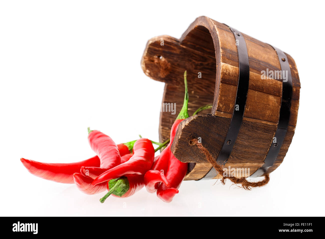 chili pepper bucket Isolated on white background Stock Photo - Alamy