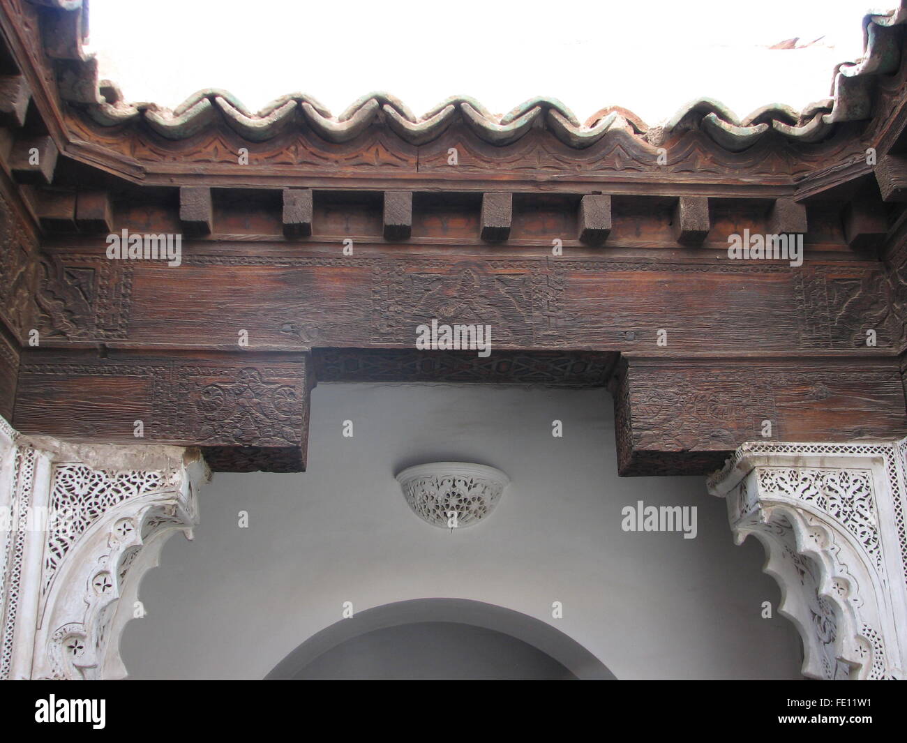 Details of the Ben Youssef Medresa, Marrakech, Morocco Stock Photo - Alamy