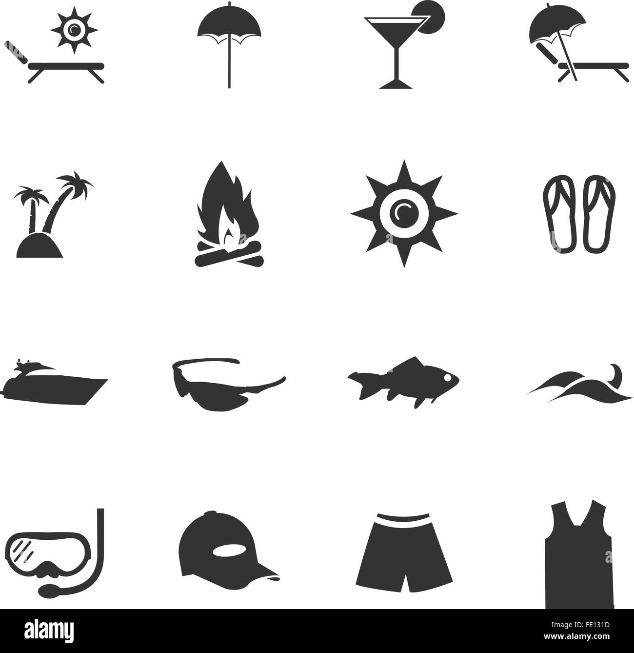 Beach icon set Stock Vector Image & Art - Alamy
