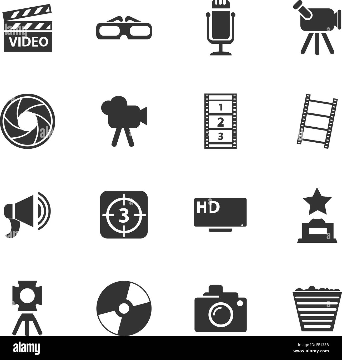 Cinema icons set Stock Vector Image & Art - Alamy