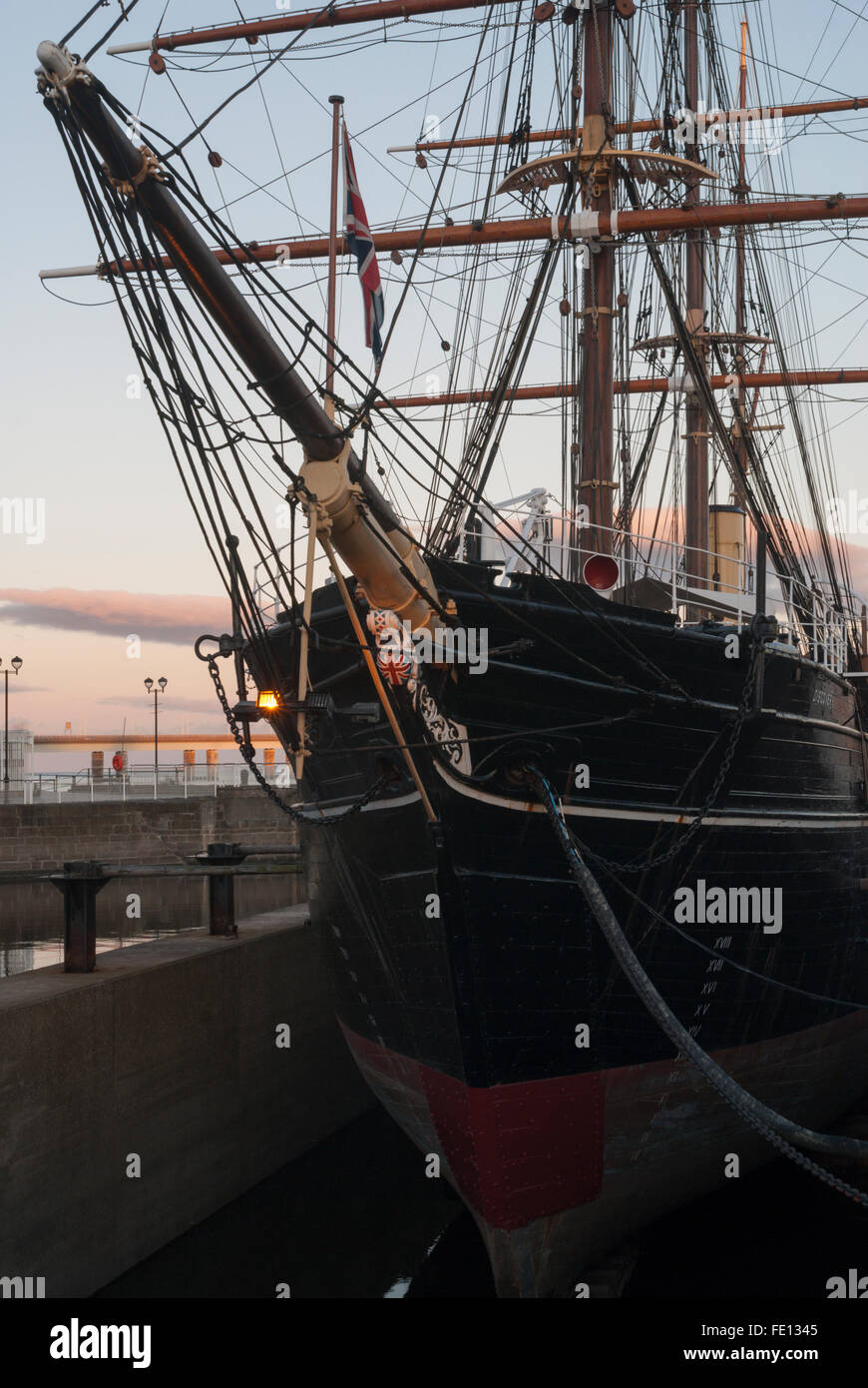 Iron-shod bows of RRS Discovery, Discovery Point, Dundee, Scotland,UK ...