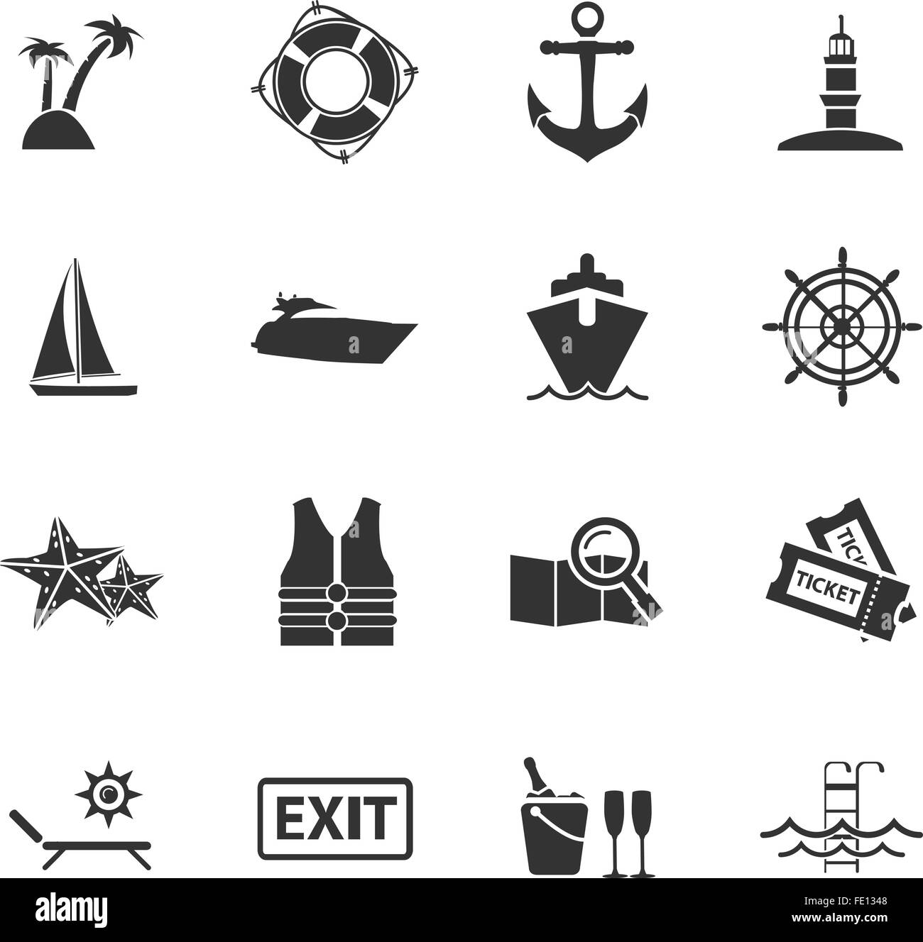 Cruise icons set Stock Vector Image & Art - Alamy