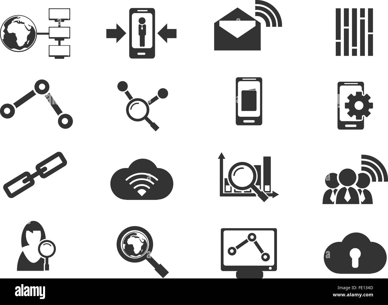 Data analytic and social network icons Stock Vector Image & Art - Alamy