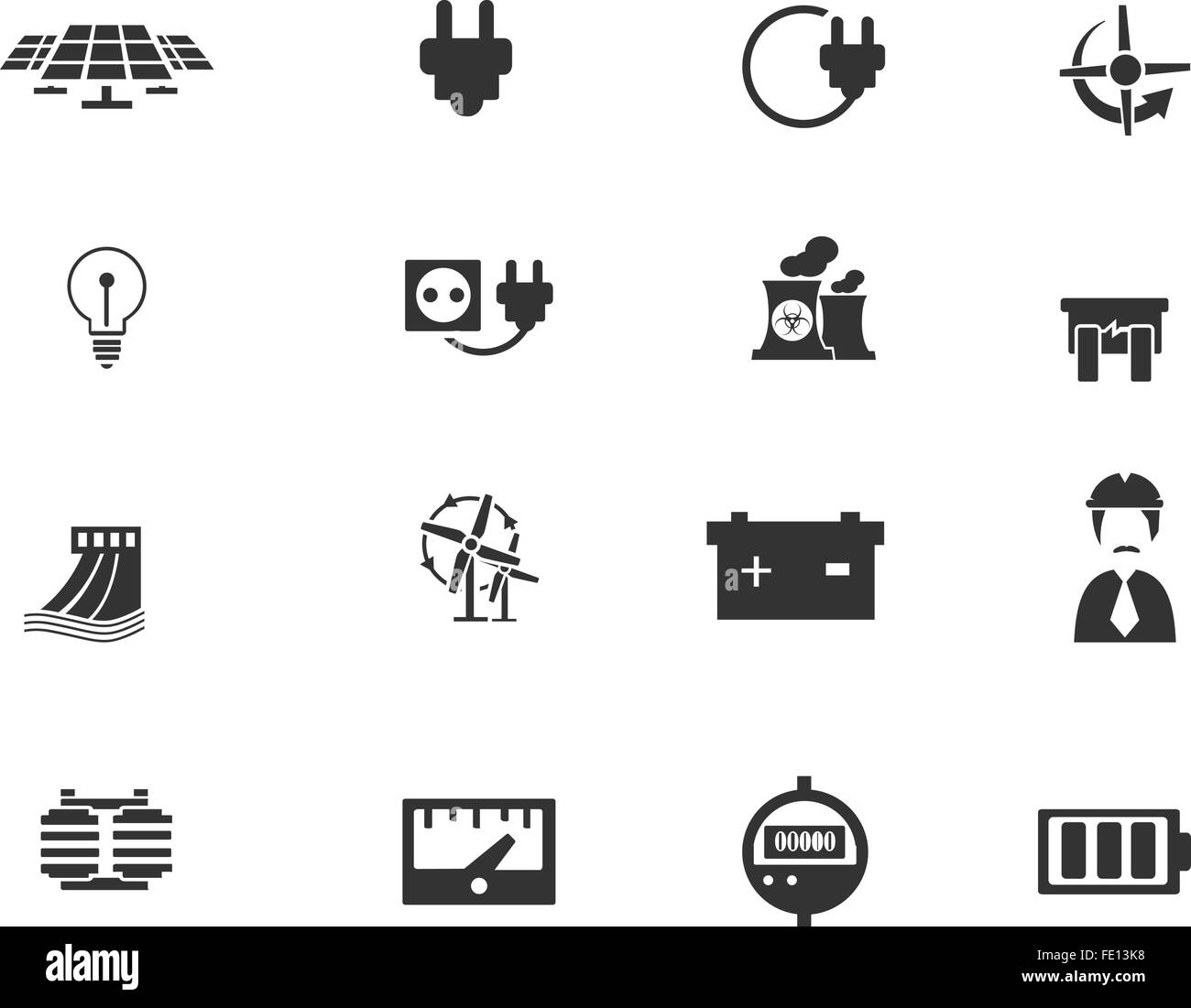 Electricity icons set Stock Vector Image & Art - Alamy