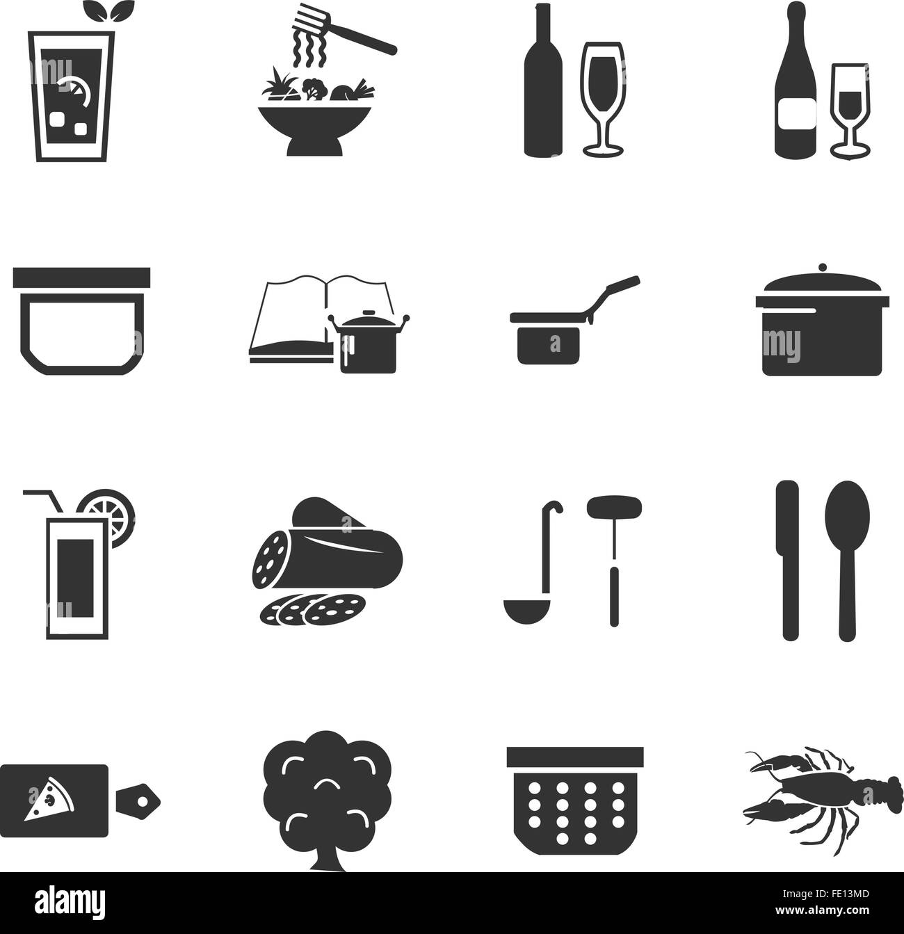 Food and kitchen icons set Stock Vector Image & Art - Alamy