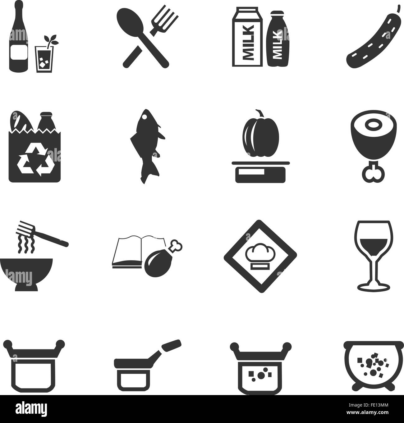 Food and kitchen icons set Stock Vector Image & Art - Alamy