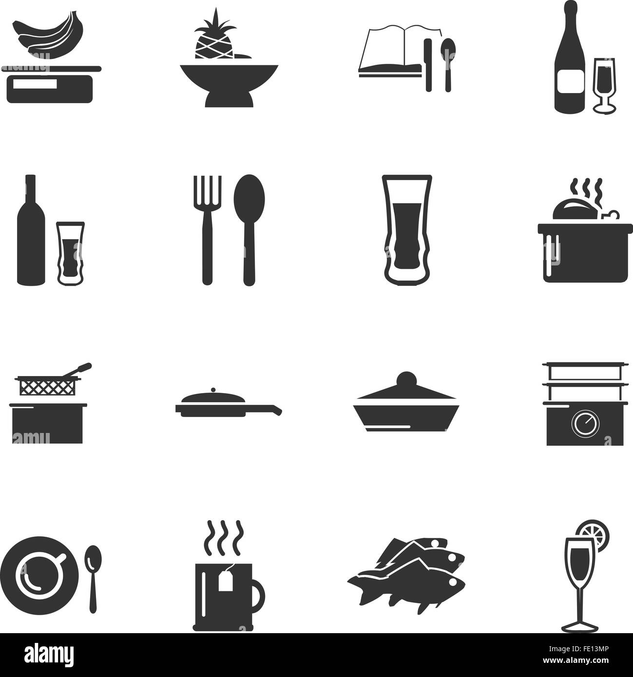 Food and kitchen icons set Stock Vector Image & Art - Alamy