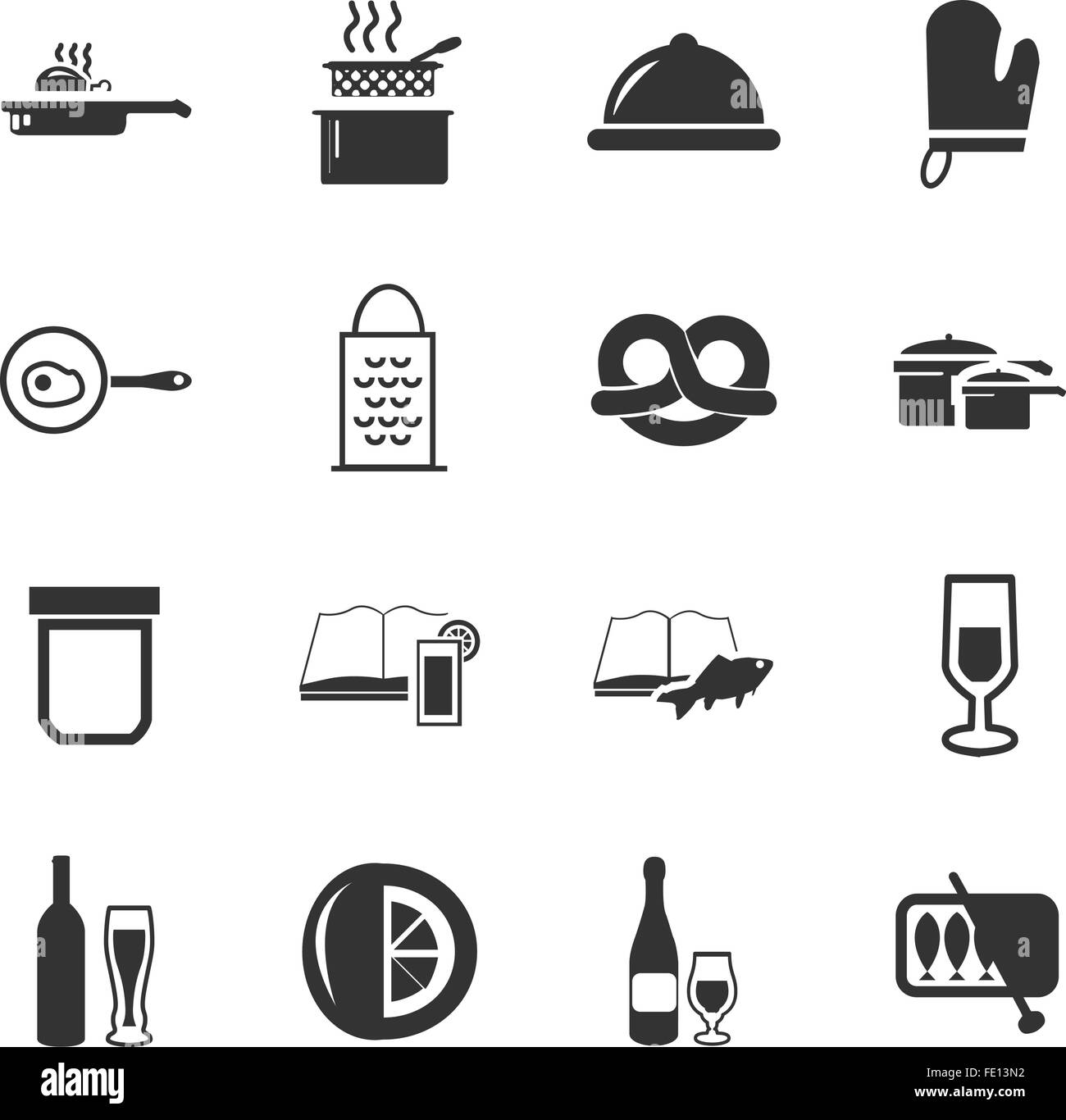 Food and kitchen icons set Stock Vector Image & Art - Alamy