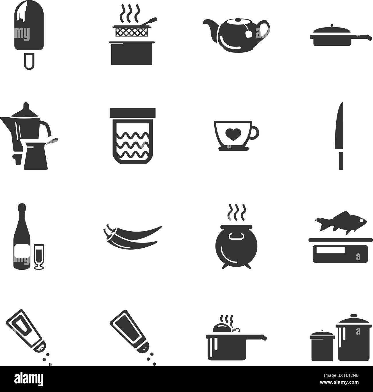 Food and kitchen icons set Stock Vector Image & Art - Alamy