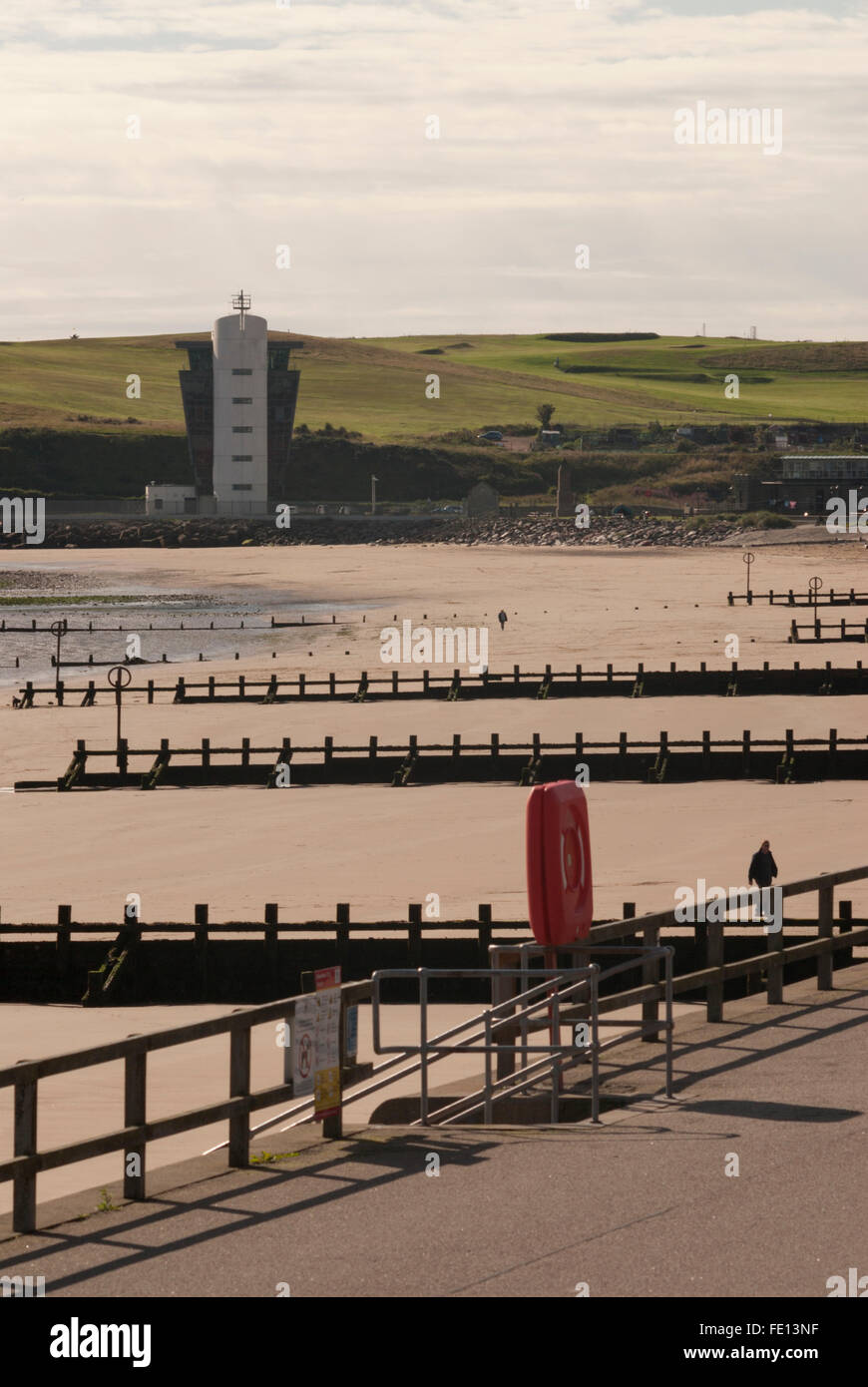 Aberdeen beach view towards harbour, Scotland Stock Photo - Alamy