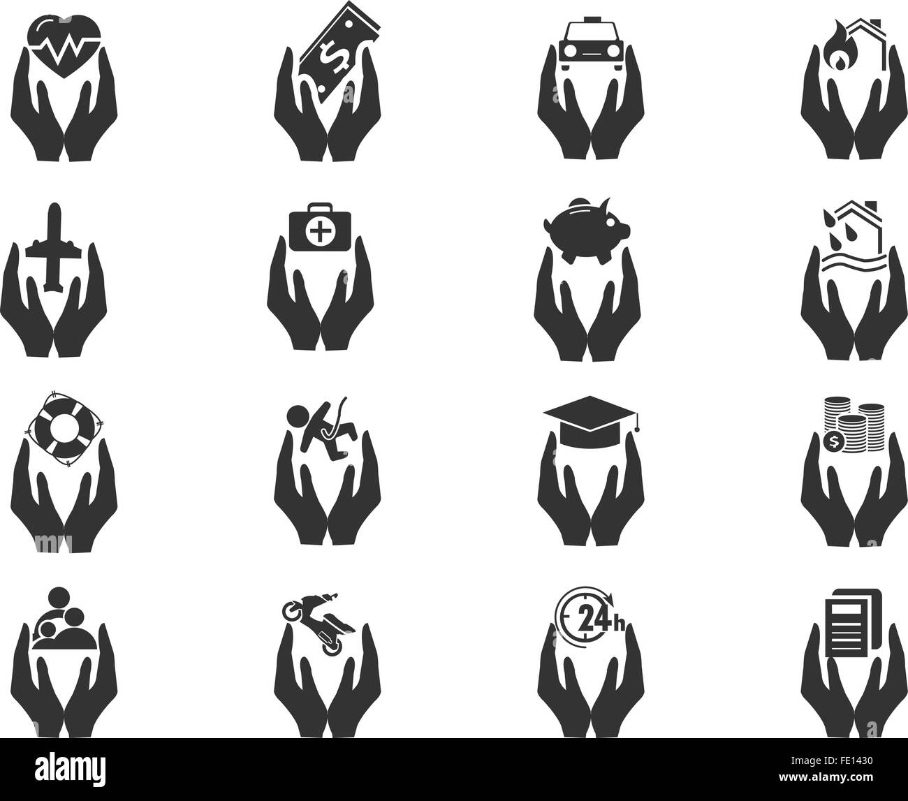 Insurance hands icons Stock Vector Image & Art - Alamy
