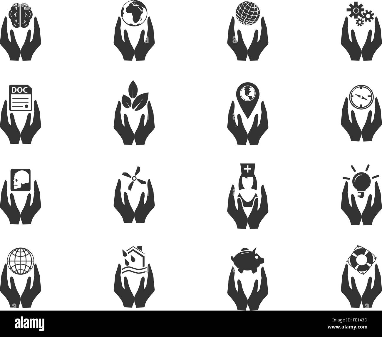 Insurance hands icons Stock Vector Image & Art - Alamy