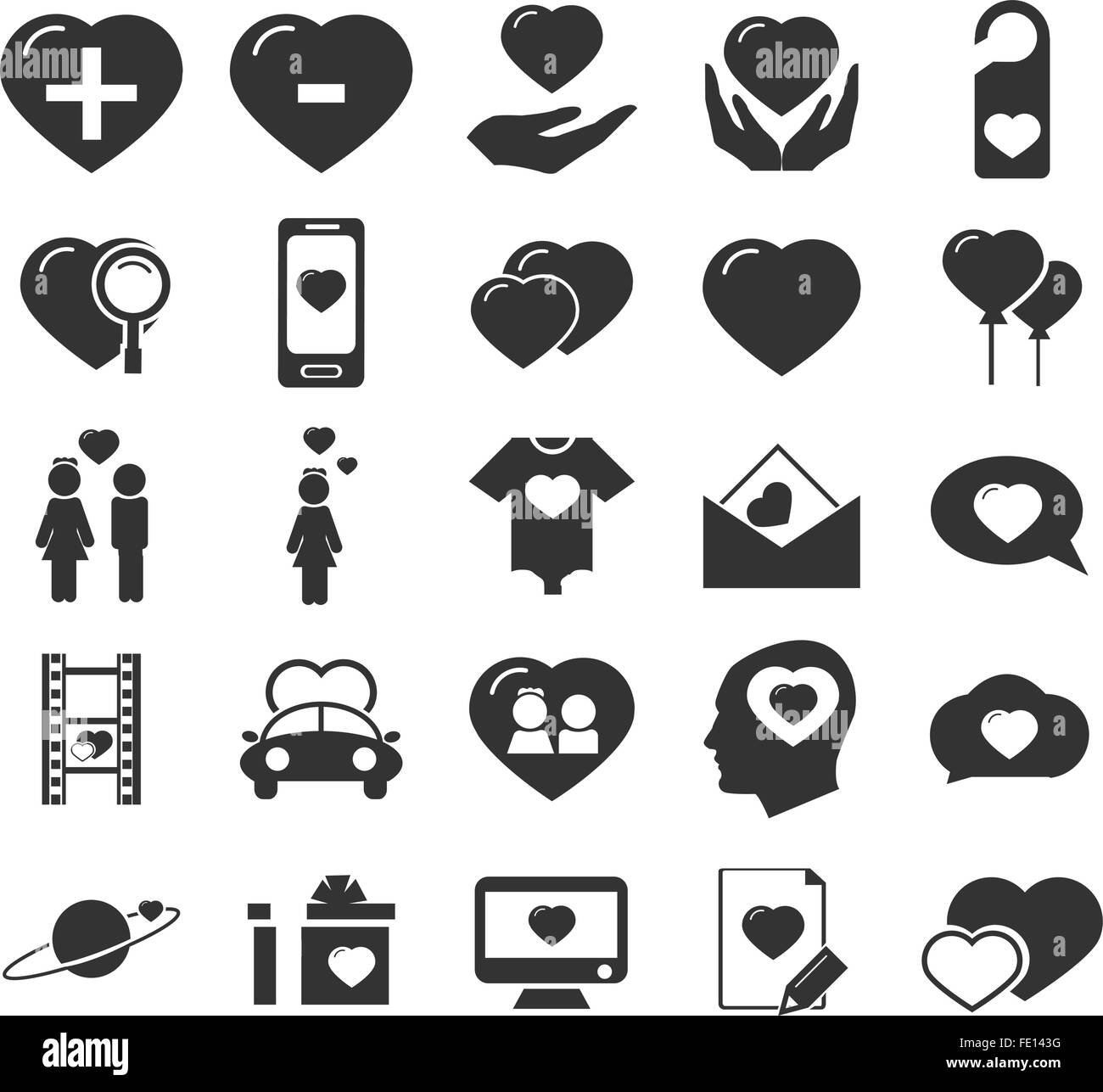 Heart Icon Set Stock Vector Image & Art - Alamy