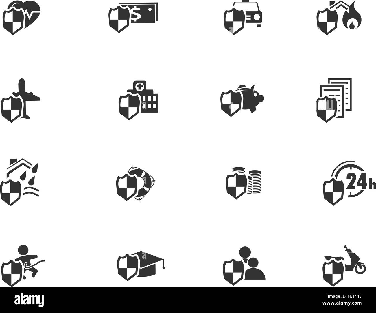 Insurance icons set Stock Vector Image & Art - Alamy