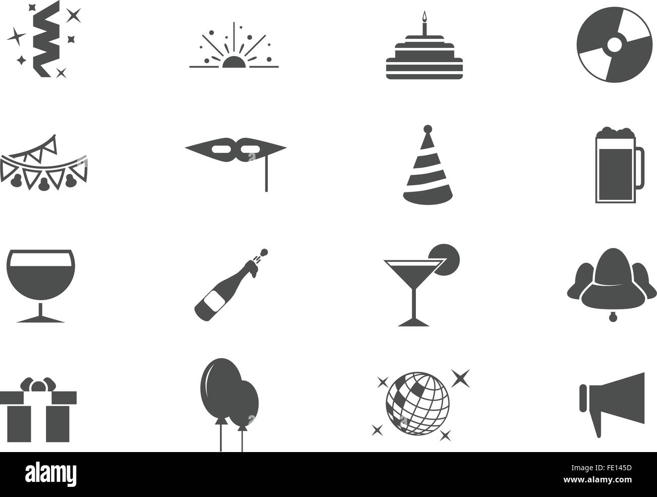 Party Icon Set Stock Vector Image & Art - Alamy