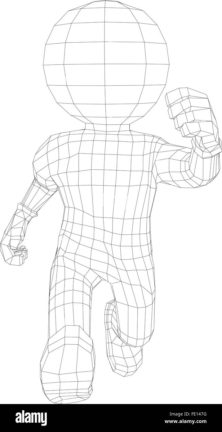 Puppet 3d man running Stock Vector Image & Art - Alamy