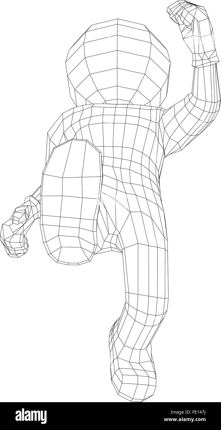 Puppet 3d man running Stock Vector Image & Art - Alamy