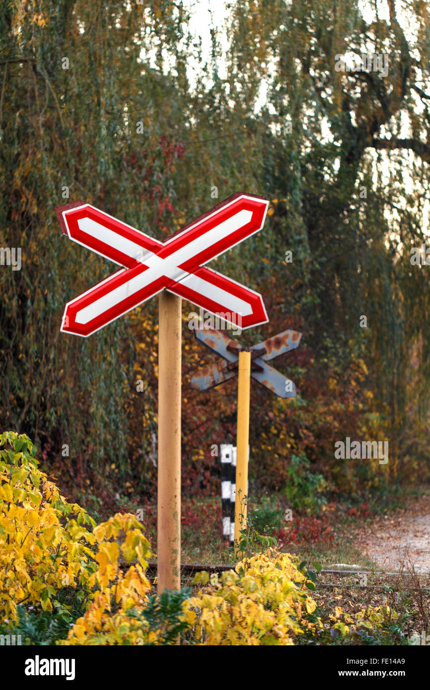 railroad sign day Stock Photo - Alamy