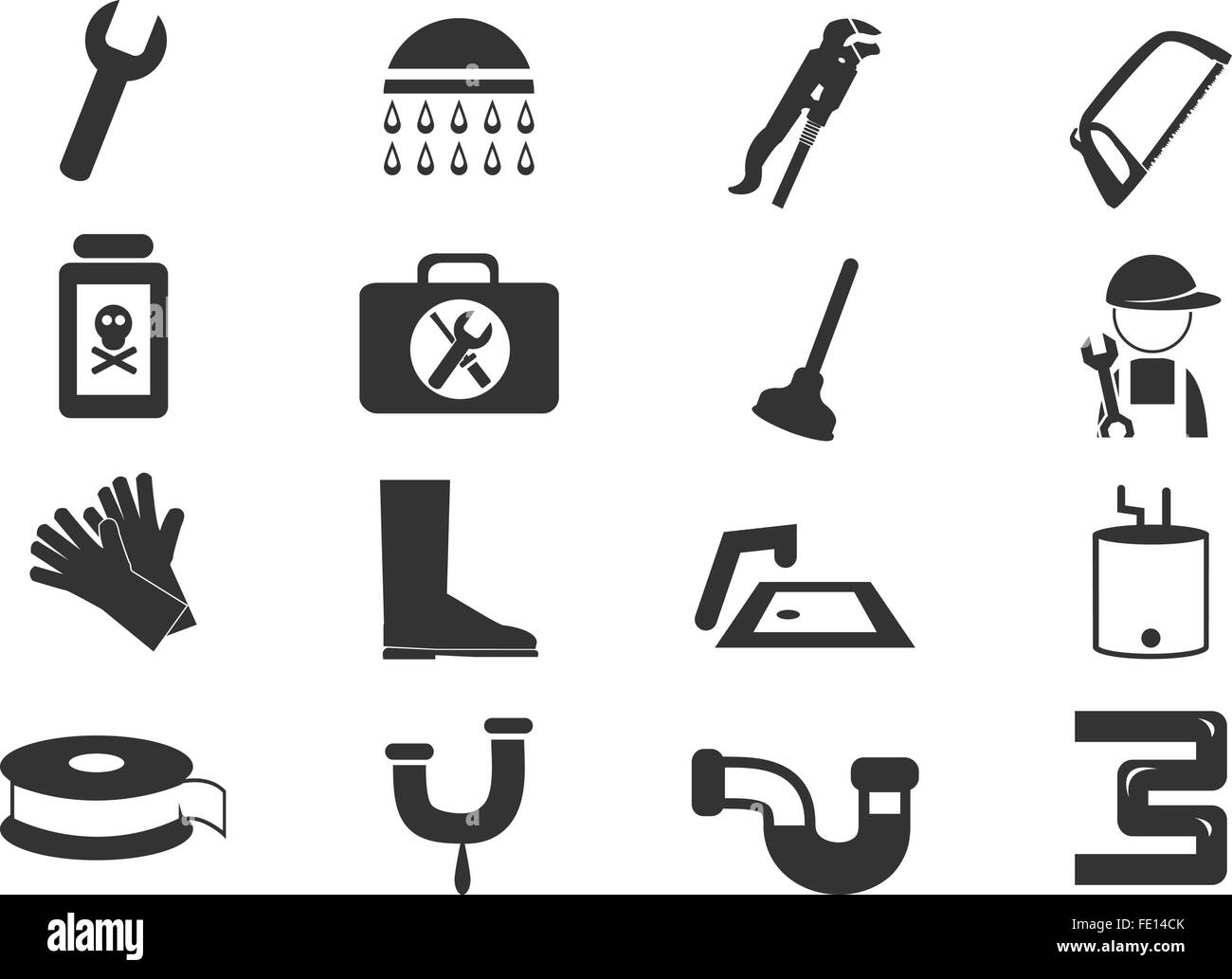 Plumbing icons set Stock Vector Image & Art - Alamy