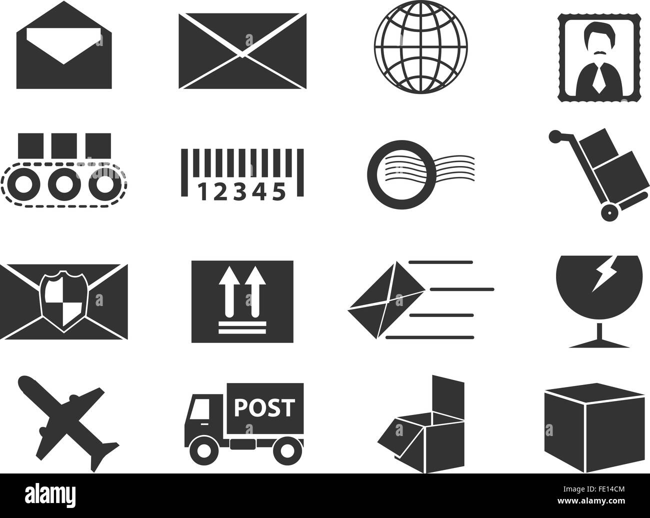 Post service icons set Stock Vector Image & Art - Alamy