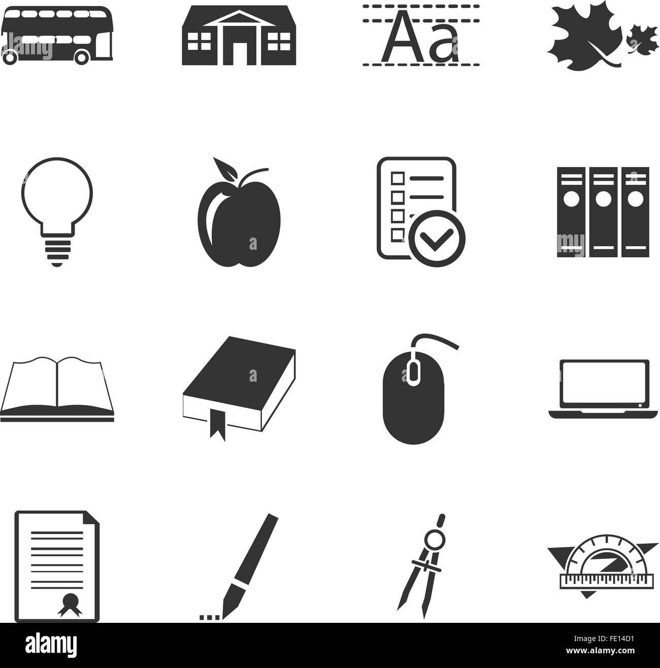 School Icons set Stock Vector Image & Art - Alamy