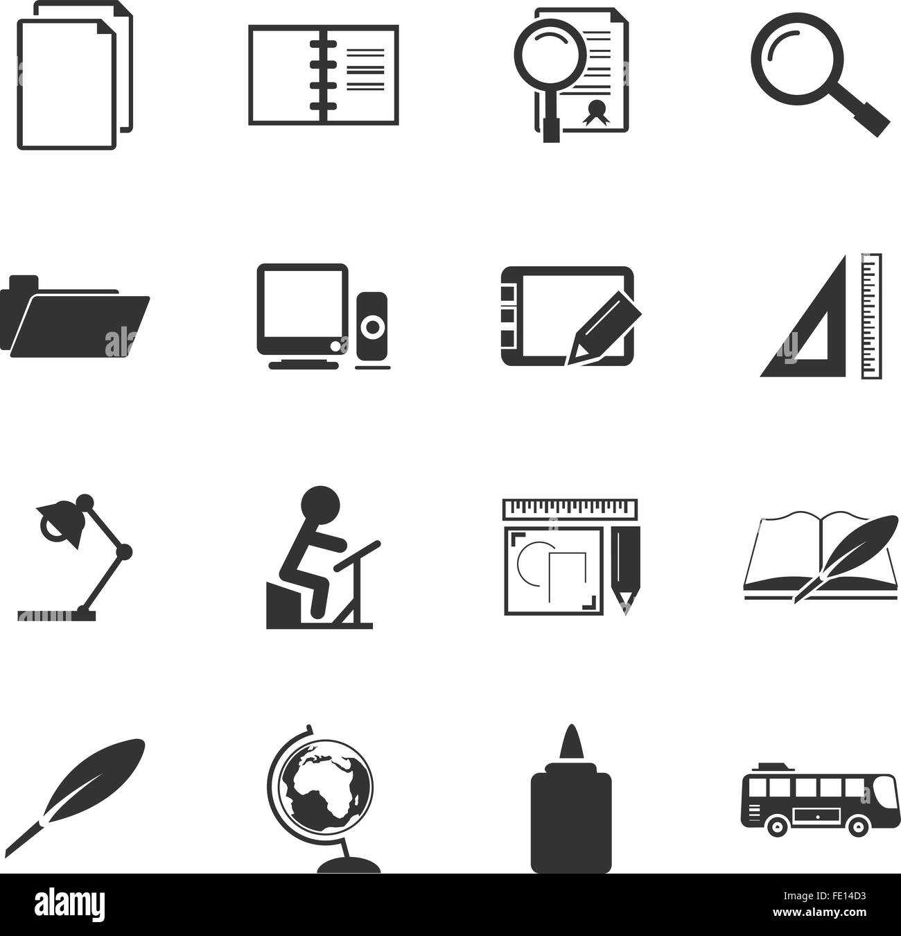 School Icons set Stock Vector Image & Art - Alamy