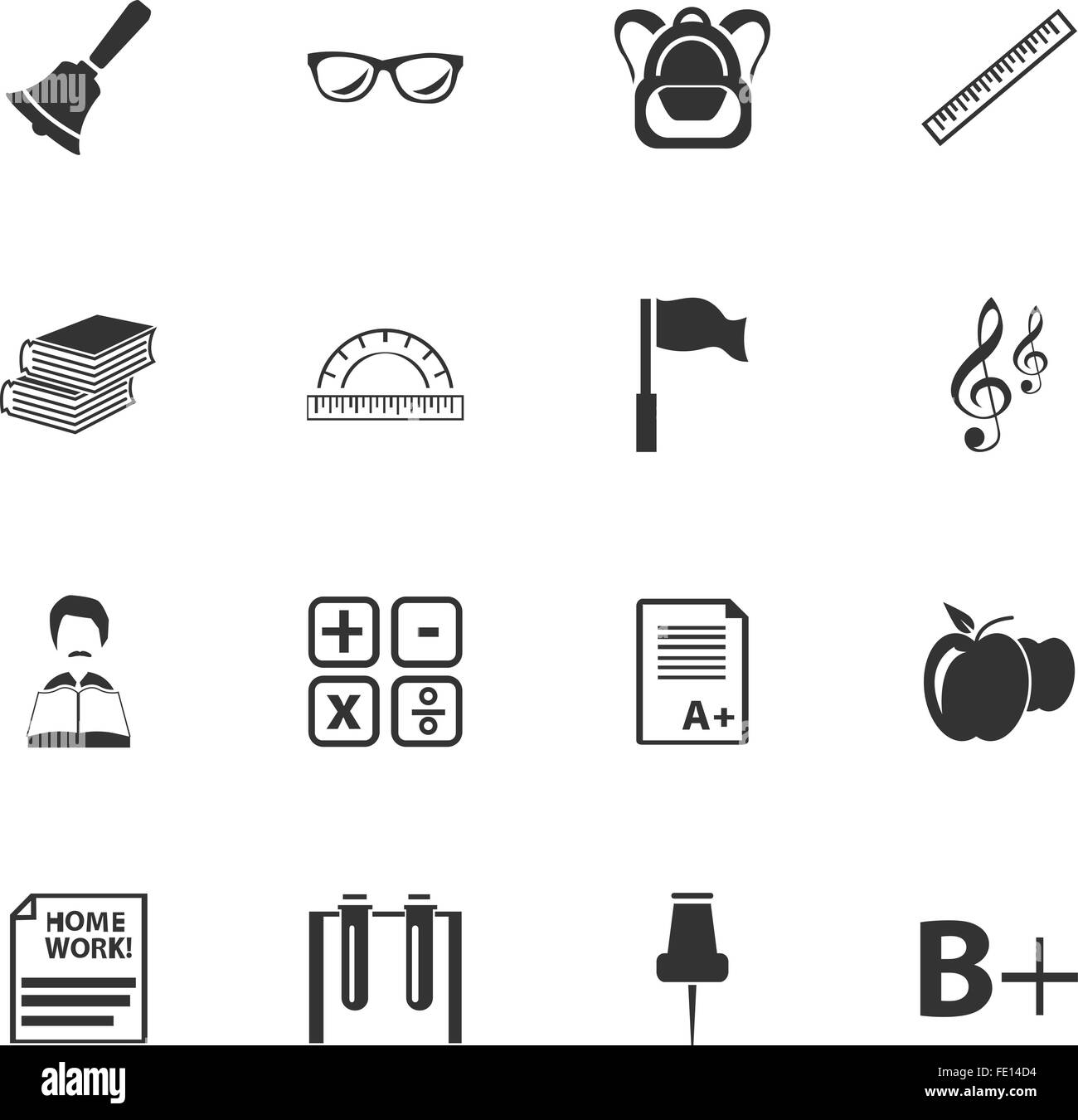 School Icons set Stock Vector Image & Art - Alamy