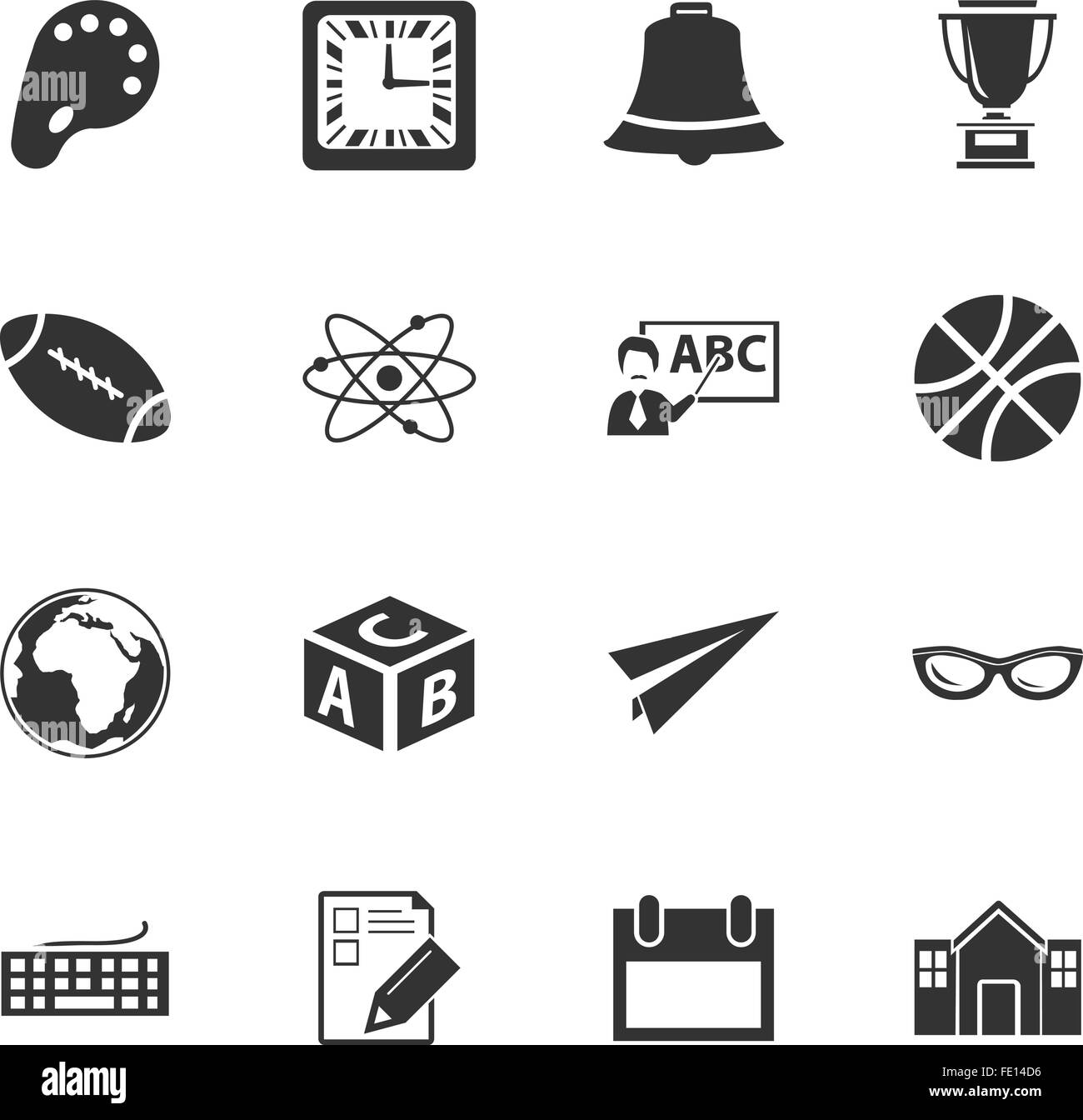 School Icons set Stock Vector Image & Art - Alamy