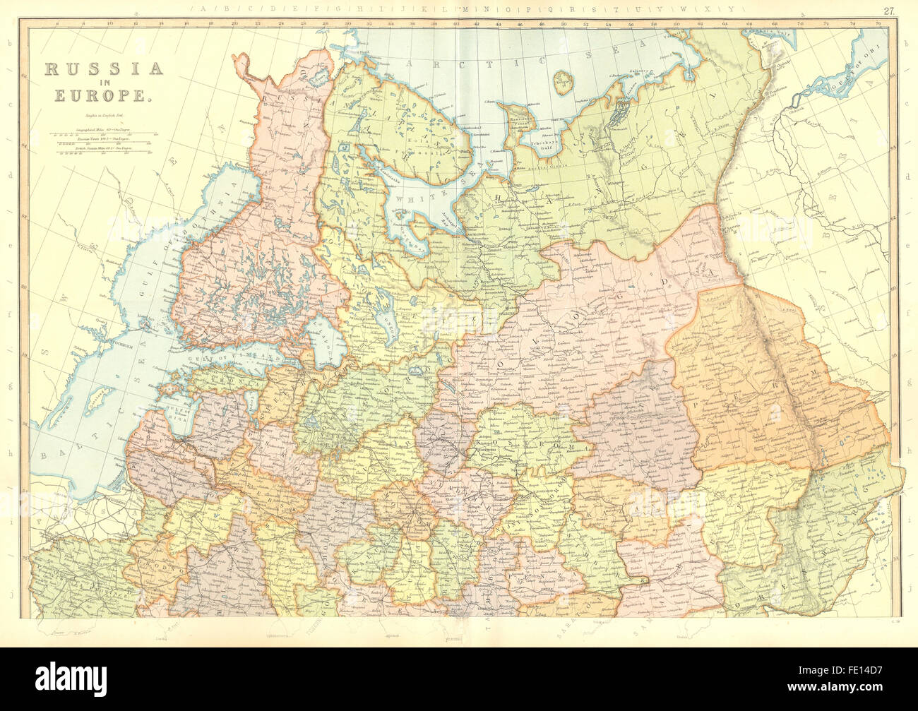 EUROPEAN RUSSIA: Finland Latvia Baltics. Scale in Versts. BLACKIE, 1893 ...