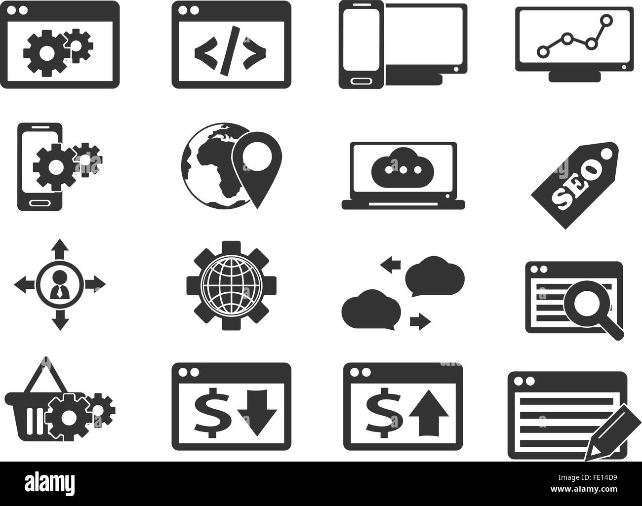 SEO and Development icons set Stock Vector Image & Art - Alamy
