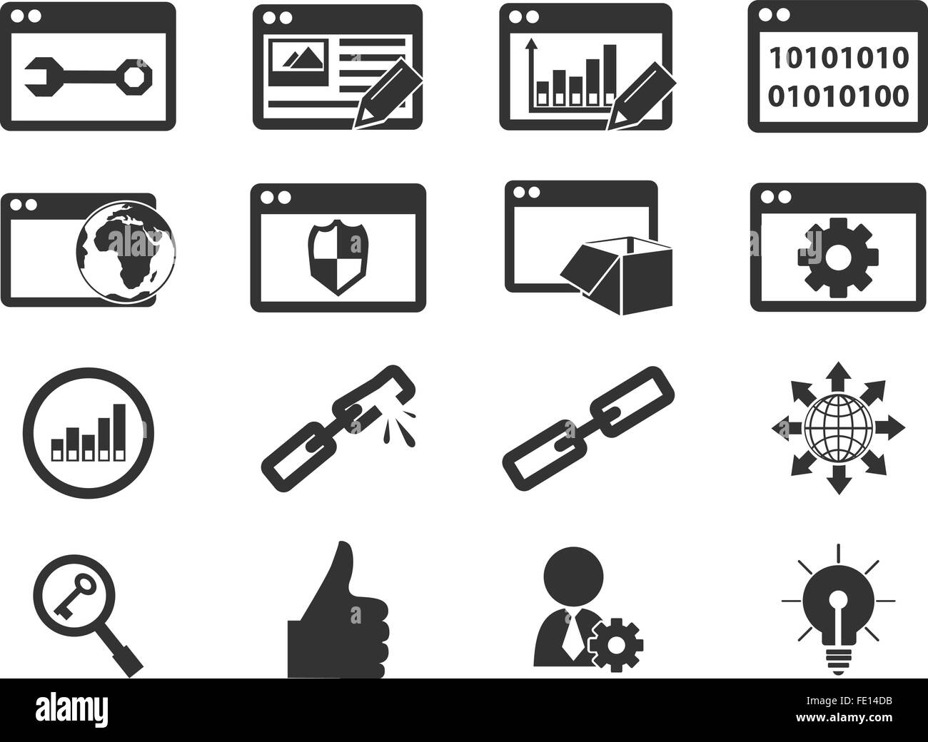 SEO and Development icons set Stock Vector Image & Art - Alamy