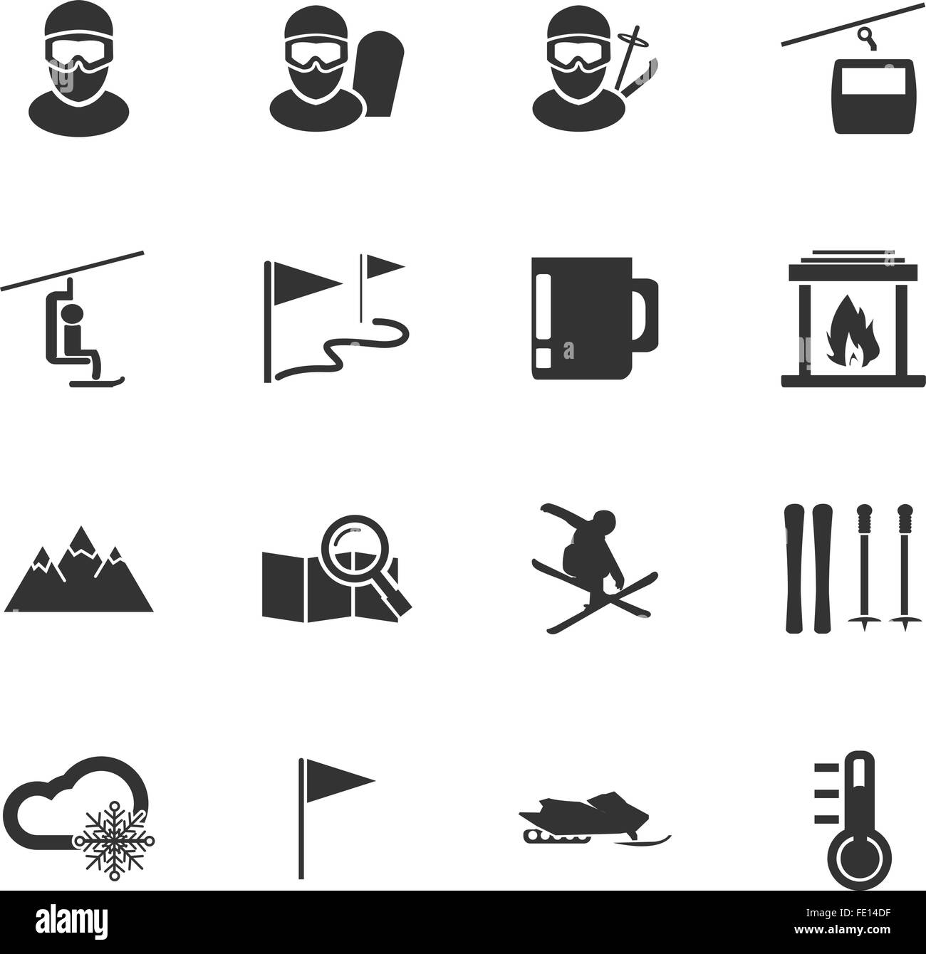 Skiing icon set Stock Vector Image & Art - Alamy