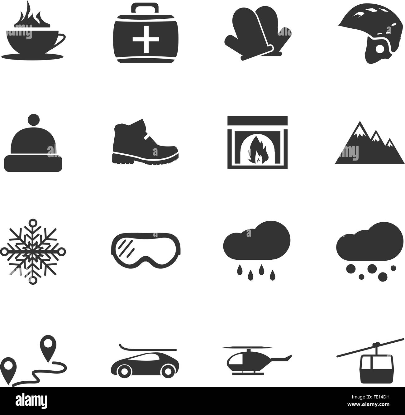 Skiing icon set Stock Vector Image & Art - Alamy