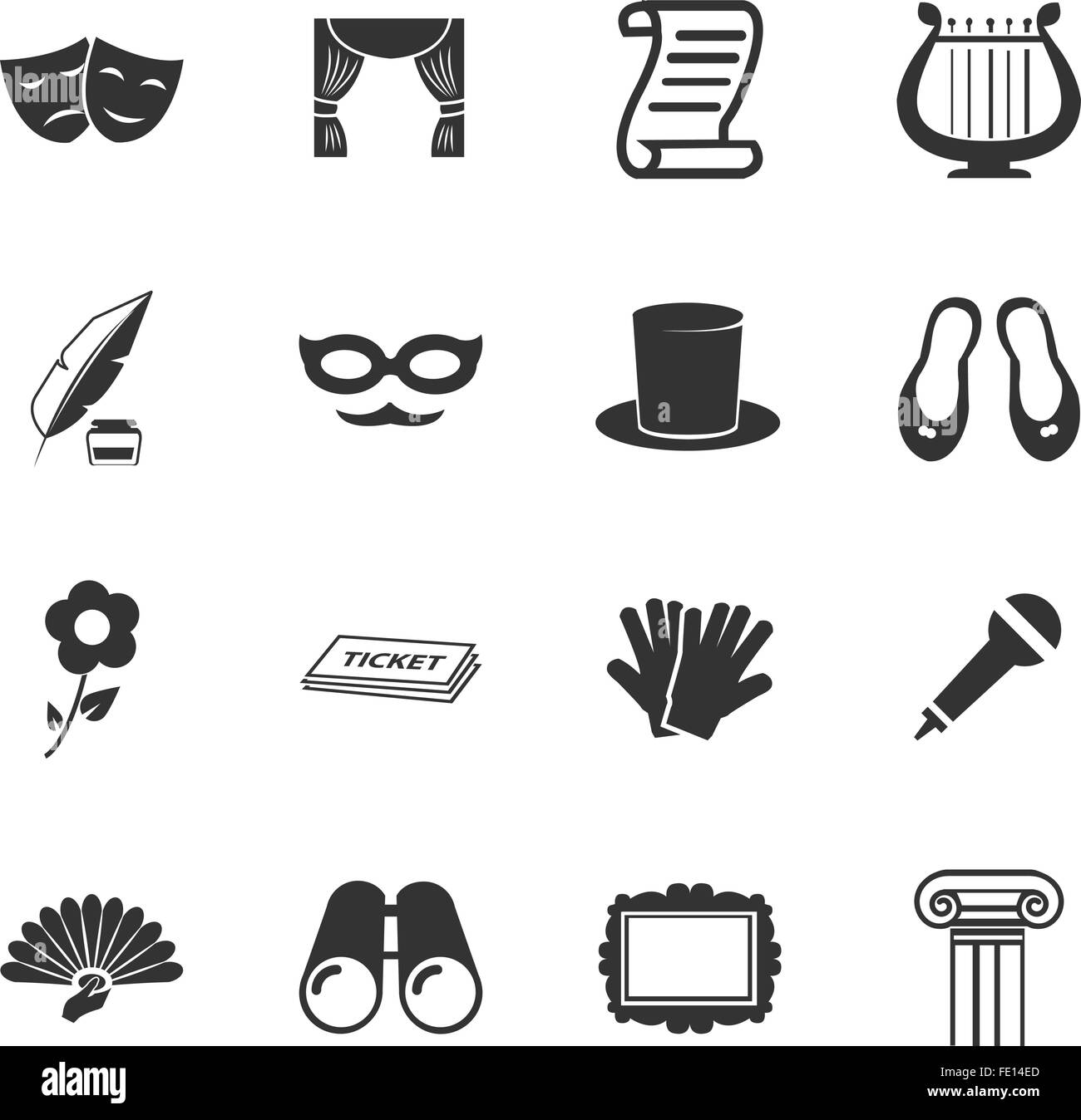 Theater icons set Stock Vector Image & Art - Alamy
