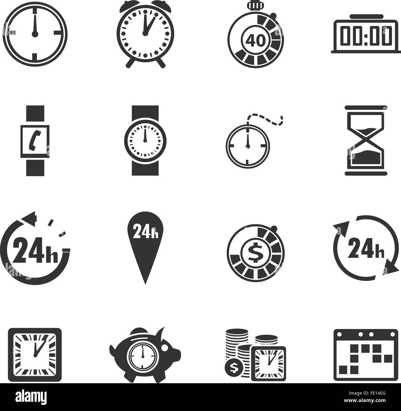Time icon set Stock Vector Image & Art - Alamy